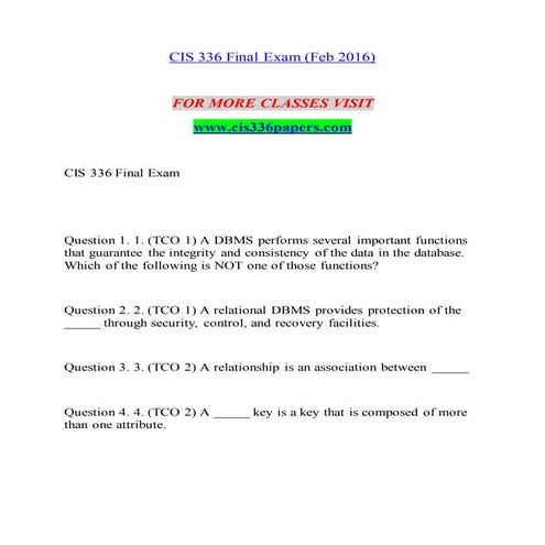 CIS 336 PAPERS Education for Service--cis336papers.com