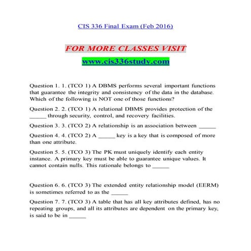 CIS 336 STUDY Inspiring Innovation--cis336study.com