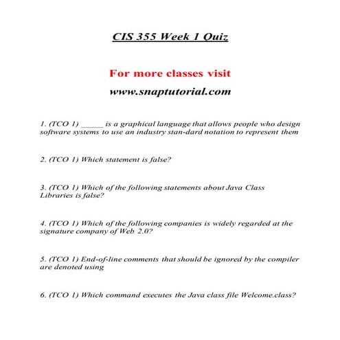 Cis 355 Enthusiastic Study - snaptutorial.com