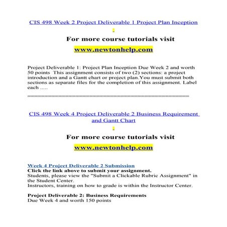 CIS 498 Imagine Your Future/newtonhelp.com | DOC