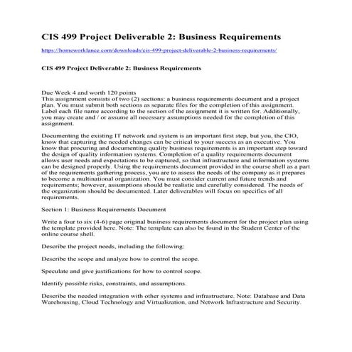 Project Deliverable 6 Final Project PlanDue Week 10 and worth 200.docx