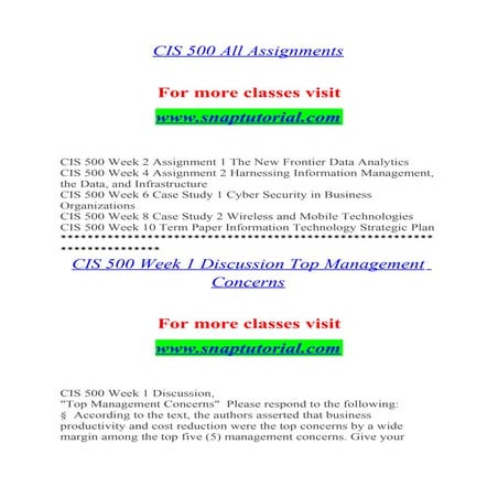 Cis 500 Exceptional Education / snaptutorial.com