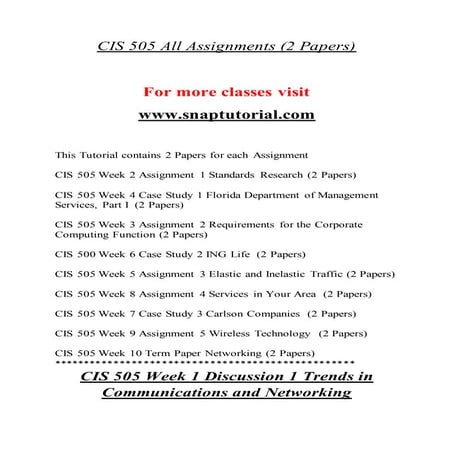 CIS 505 Effective Communication - snaptutorial.com