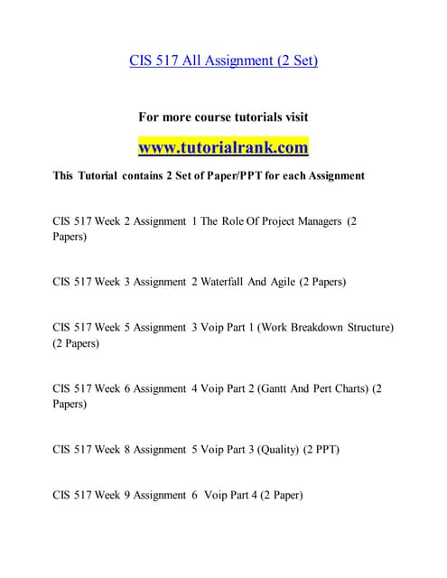 Strayer cis-517-week-2-assignment-1-the-role-of-project-managers | PDF