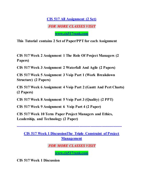 Strayer cis-517-week-2-assignment-1-the-role-of-project-managers | PDF