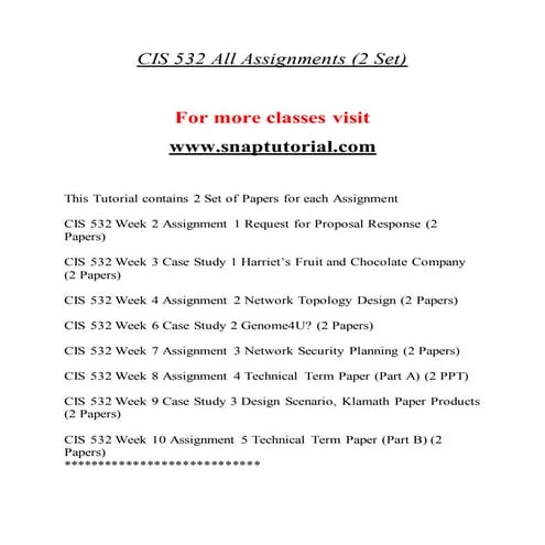 CIS 532 Education Organization / snaptutorial.com