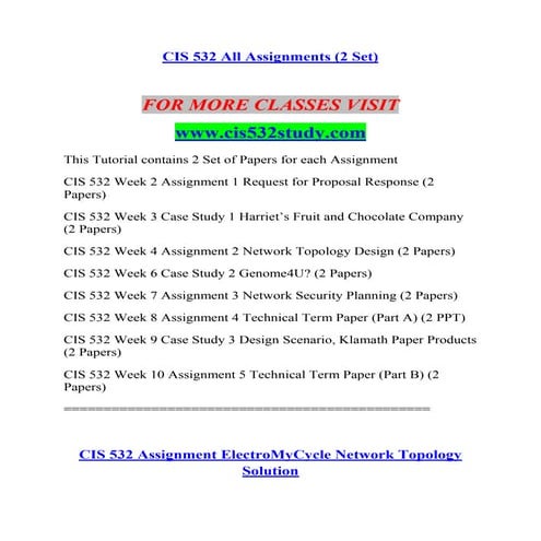 CIS 532 STUDY Education Planning--cis532study.com