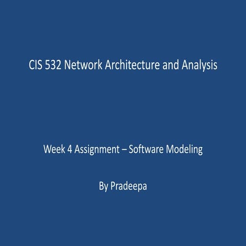 Cis 532 Software Modeling | PPT
