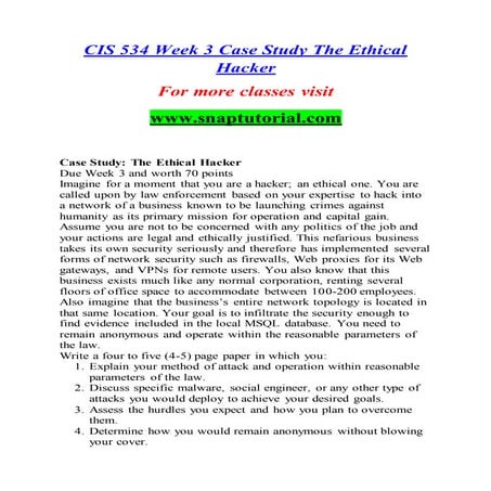 CIS 534 Education Specialist / snaptutorial.com