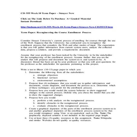 Cis 555 week 10 term paper – strayer new | DOCX