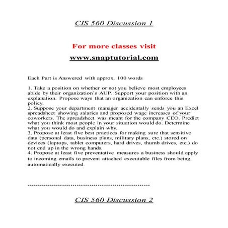 Cis 560 Education Organization -- snaptutorial.com