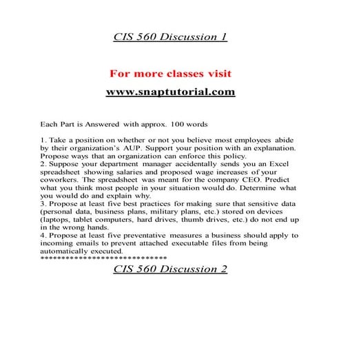 Cis 550-week-3-case-study-2 | PPT