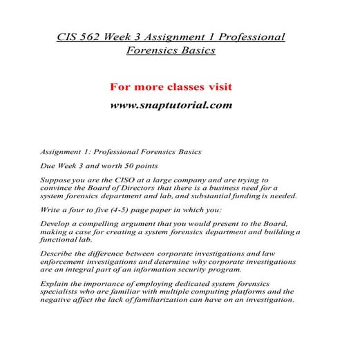 Cis 562 Enthusiastic Study / snaptutorial.com