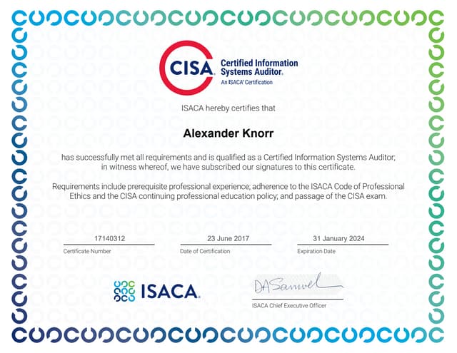 ISACA Certified Information Systems Auditor (CISA) | PPT ISACA Certified Information Systems Auditor (CISA) | PPT