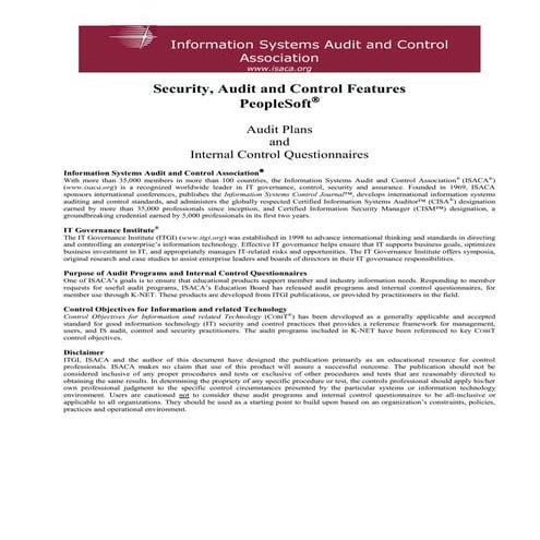 Cisa & cism people soft audit plans ic qs | PDF