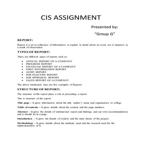 Cis assignment | DOCX