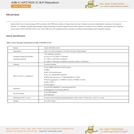 Huawei AC6508 Wireless Access Controller Datasheet.pdf