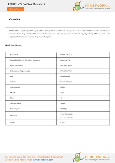 cisco-c9200-48p-a-datasheet.pdf | Computer Networking | Computing