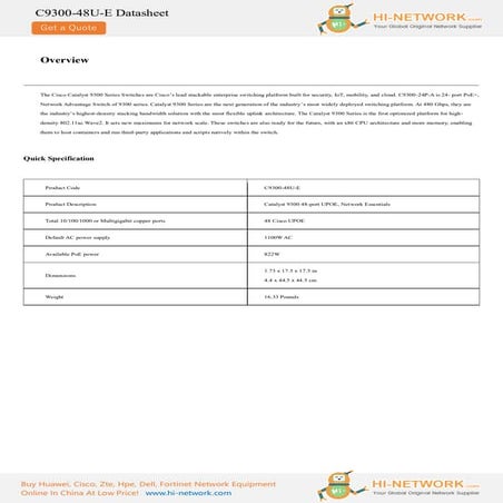 cisco-c9300-48u-e-datasheet.pdf | Computer Networking | Computing