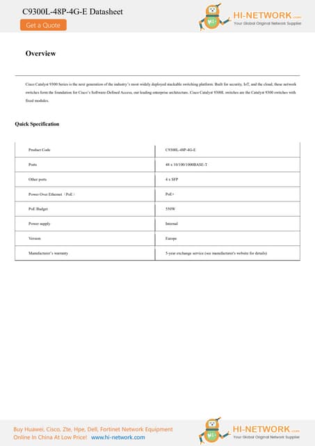 cisco-c9300l-24t-4x-a-datasheet.pdf | Computer Networking | Computing