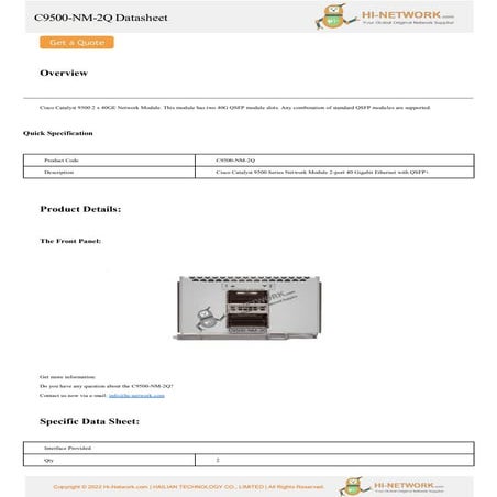 cisco-c9500-nm-2q-datasheet.pdf | Computer Networking | Computing