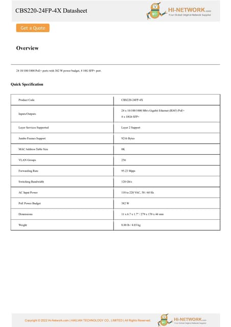 cisco-cbs220-48t-4x-datasheet.pdf | Computer Networking | Computing