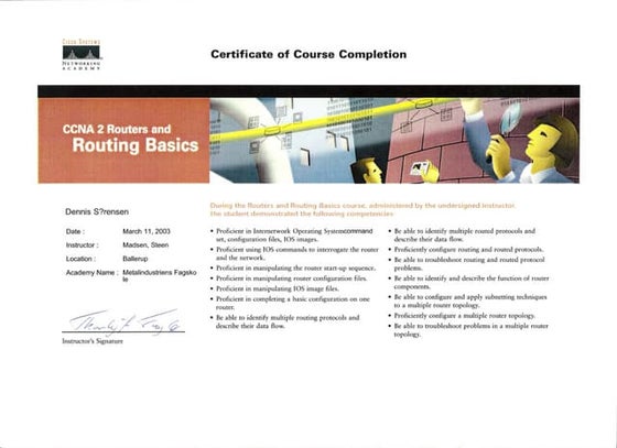 Cisco CCNA - Semester 3 - Certificate of course completion | PPT