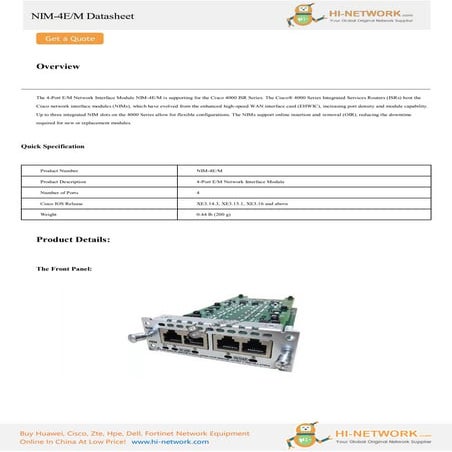 cisco-nim-4e&m-datasheet.pdf