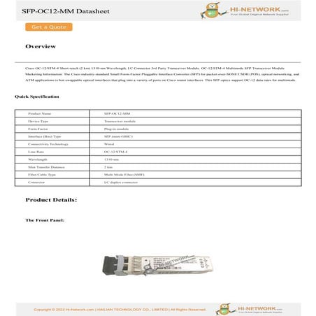 cisco-sfp-oc12-mm-datasheet.pdf