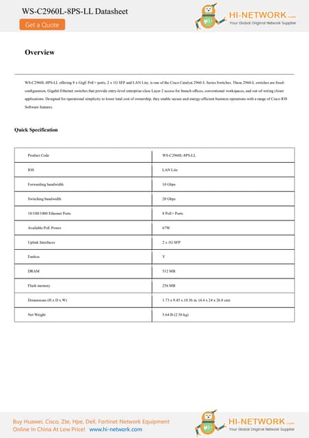 cisco-c1000-8fp-2g-l-datasheet.pdf | Computer Peripherals | Computing