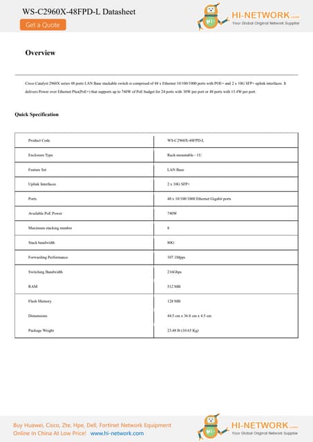 cisco-ws-c4500x-32sfp+-datasheet.pdf | Computer Networking | Computing