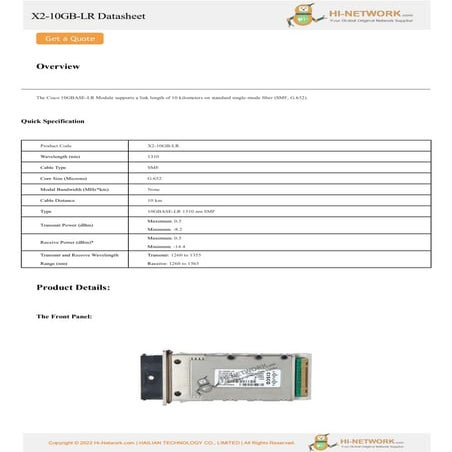 cisco-x2-10gb-lr-datasheet.pdf | Computer Networking | Computing