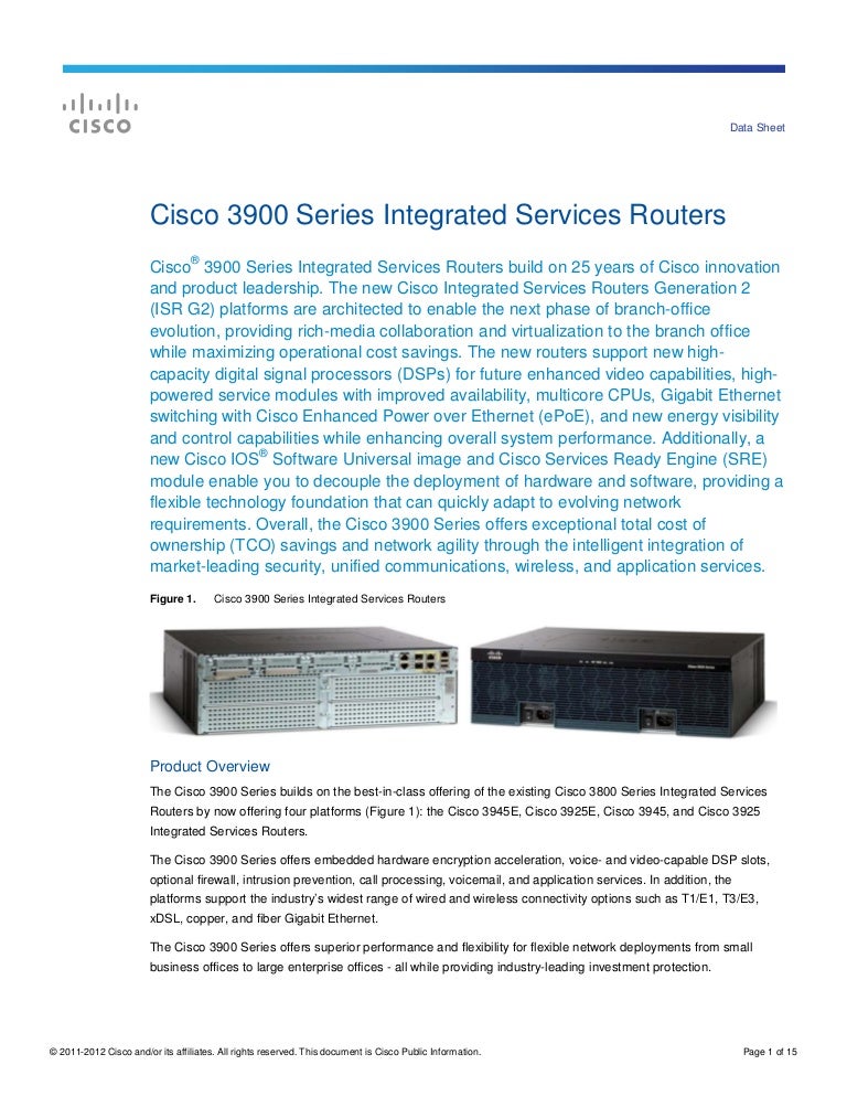 Cisco 3900 series integrated services routers
