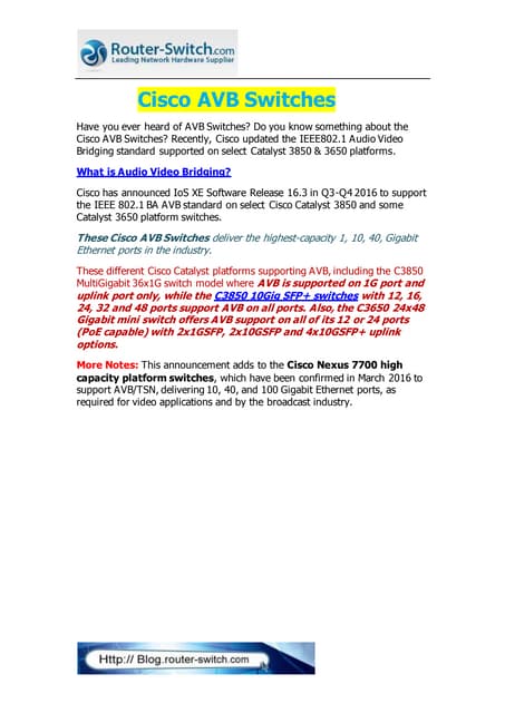 What you can do with cisco avb | PDF