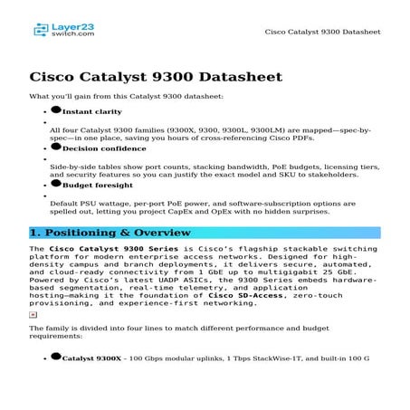 Layer23-Switch.com The Cisco Catalyst 9300 Series is Cisco’s flagship ...