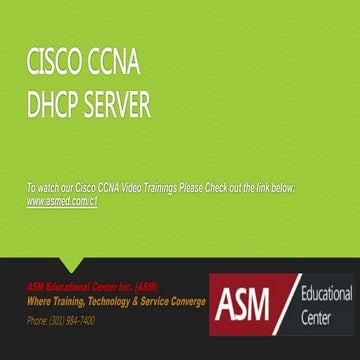 Cisco CCNA- DHCP Server | PPTX