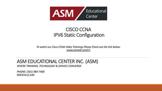Cisco Ccna Ipv6 Static Configuration Pptx Computer Networking 5217
