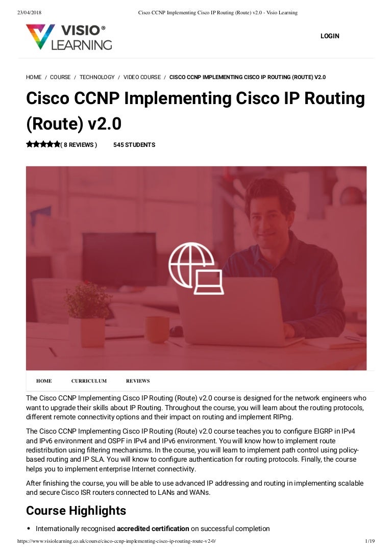 Cisco ccnp implementing cisco ip routing (route) v2.0 - Visio Learning