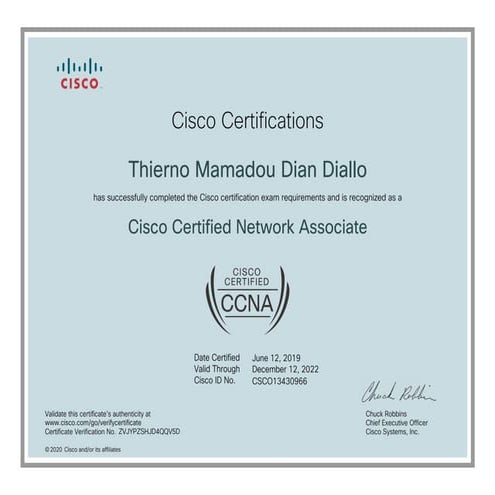 Cisco certified network associate certificate | PDF