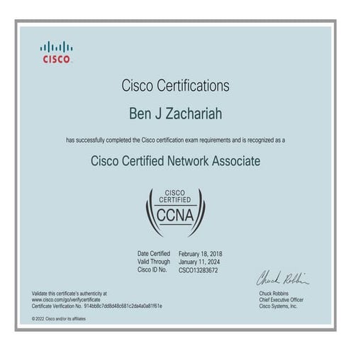 Cisco Certified Network Associate certificate | PDF