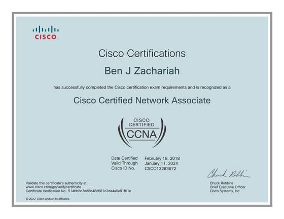 Cisco Certified Specialist - Enterprise Core certificate | PDF | IT and ...