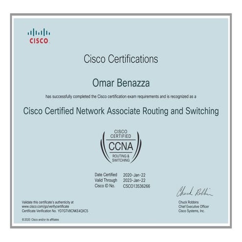 Cisco certified network associate routing and switching certificate | PDF