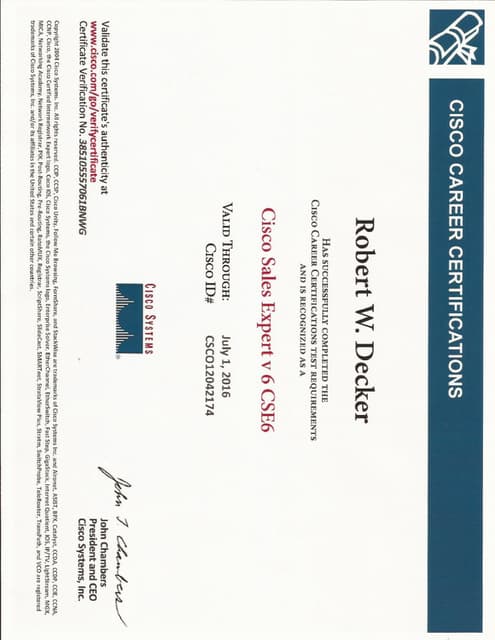 Cisco Cse V6 Certification Ppt