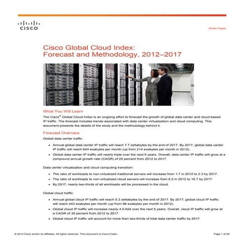 Cisco Global Cloud Index: Forecast and Methodology, 2012–2017 | PDF