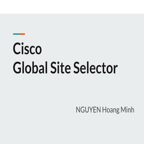 Cisco global site selector | PDF