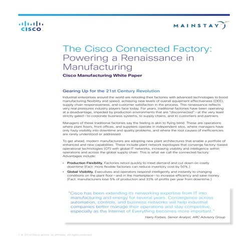 The Cisco Connected Factory | PDF