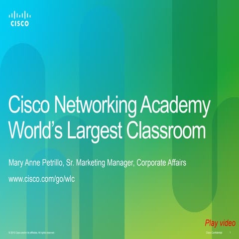 Mary Anne Petrillo: Cisco Networking Academy World's Largest Classroom ...