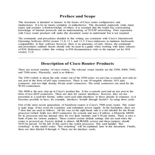Cisco router configuration | DOCX | Computer Peripherals | Computing