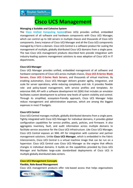 Cisco ucs e series servers overview | PDF