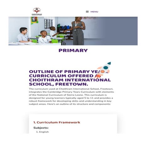 Top Primary Schools in Freetown – Excellent Education at Choithram ...